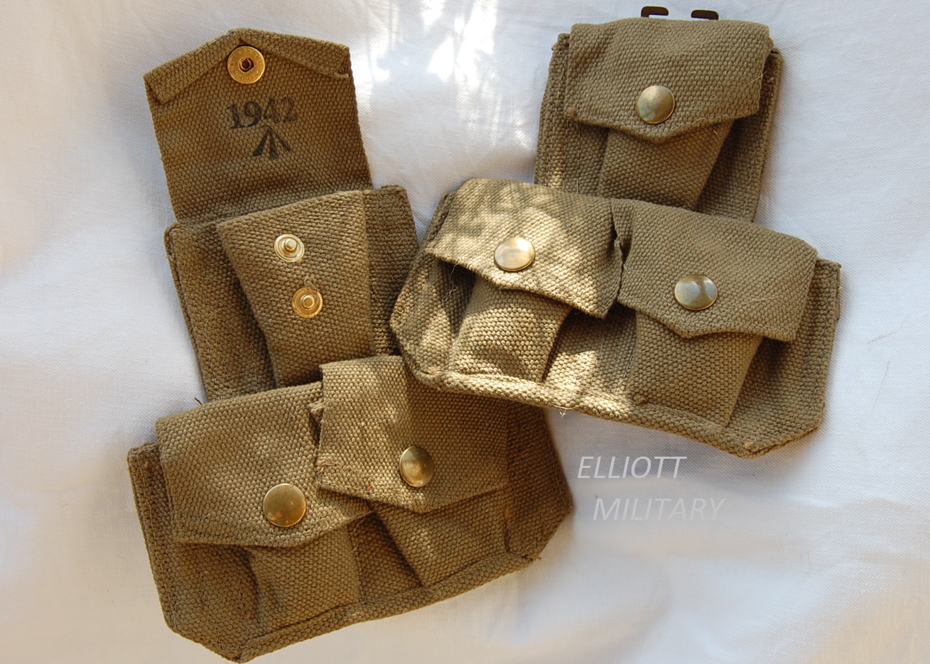 British WW2 3 pouch cartridge sets (Pair) - Elliott Military